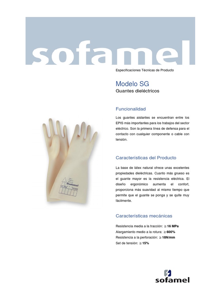 FT Guante Clase 0 Sofamel | PDF | Ciencias fisicas | Electromagnetismo