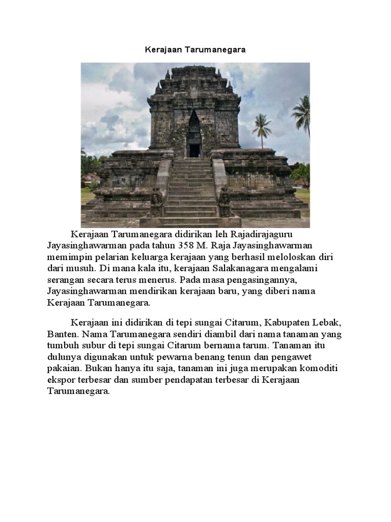 Sejarah Kerajaan Tarumanegara | PDF