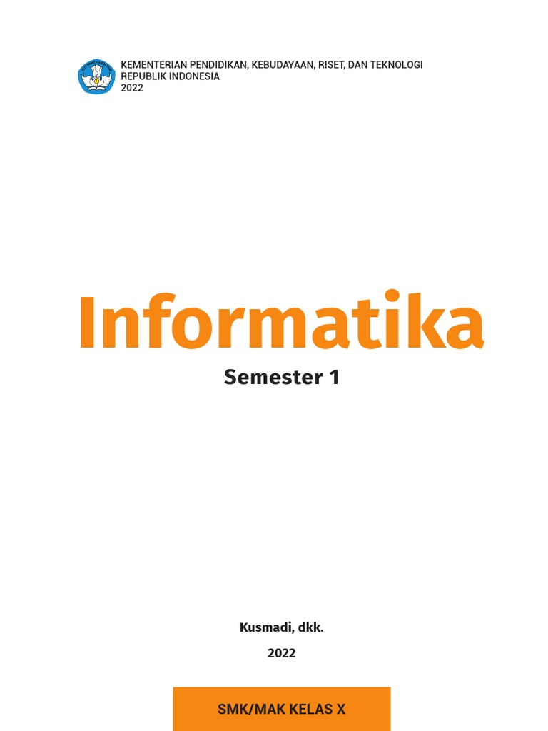 Buku Siswa Informatika KLS X Sem 1 | PDF