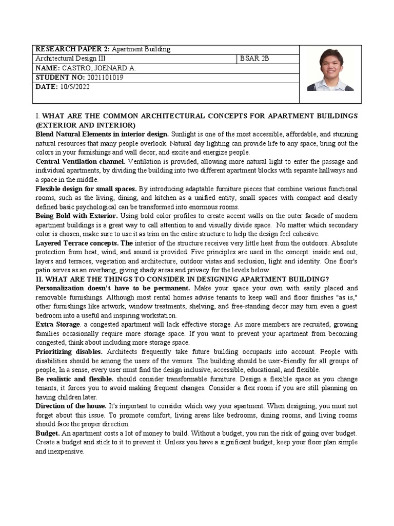 What Are The Common Architectural Concepts For Apa | PDF | Apartment ...