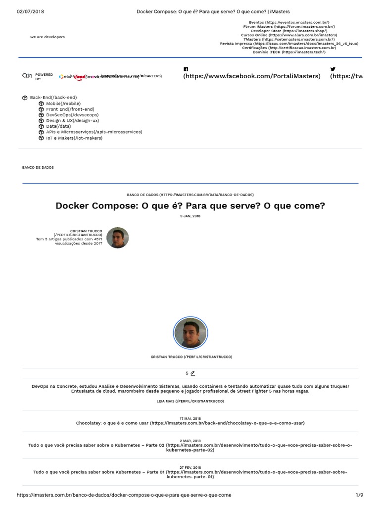 Docker Compose - O Que É - para Que Serve - O Que Come - Imasters | PDF ...