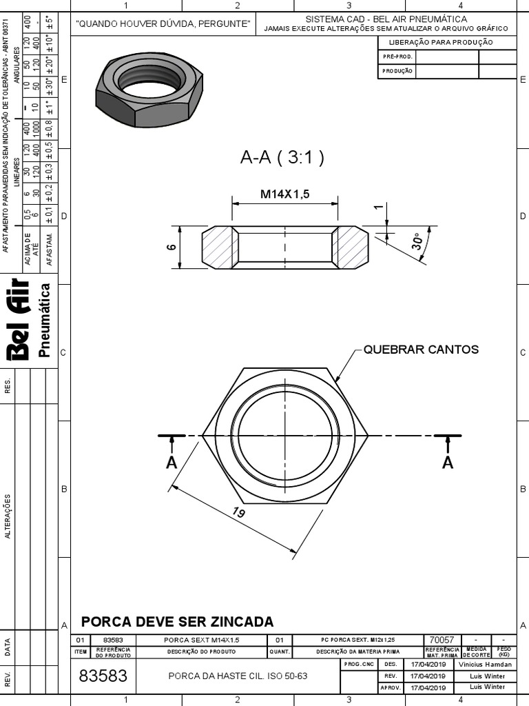 Porca Sext M14X1.5 | PDF