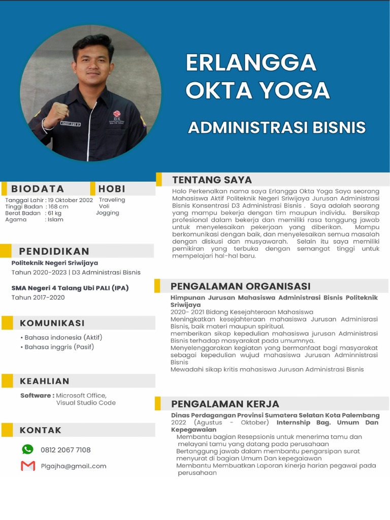 CV Erlangga Okta Yoga | PDF