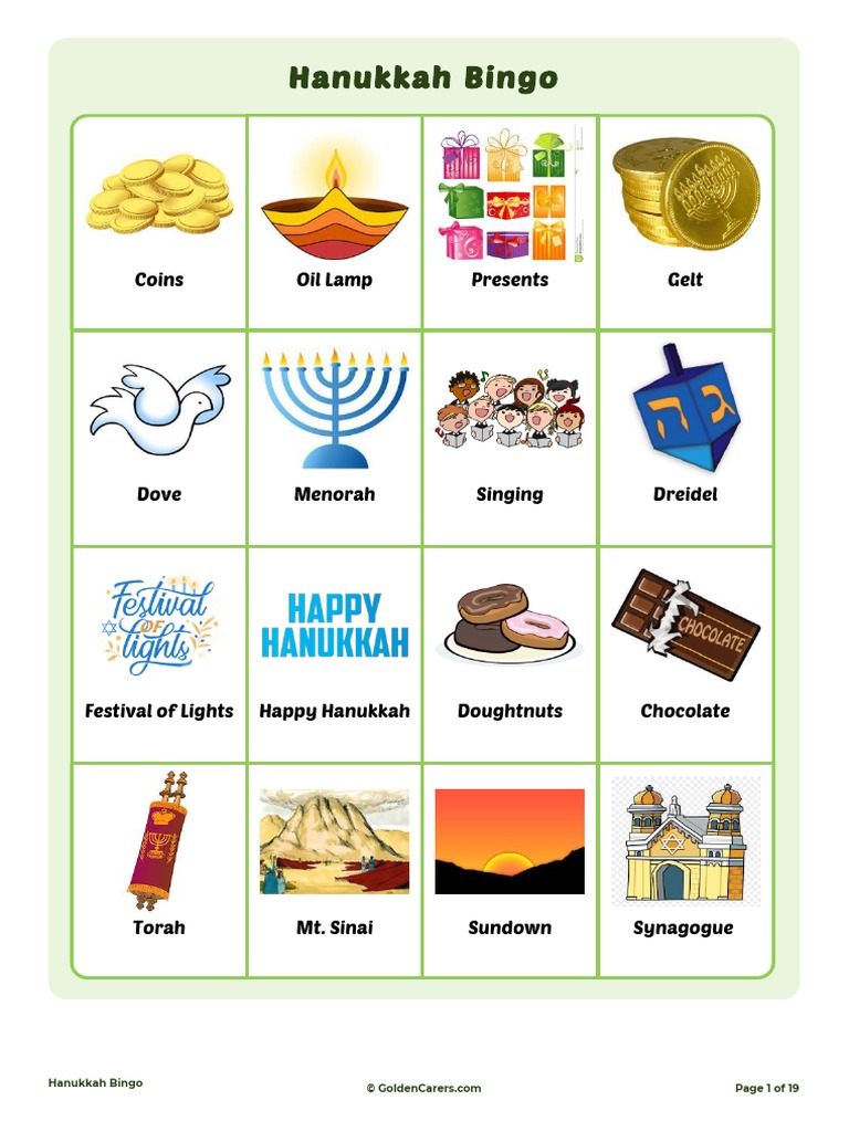 Hanukkah Bingo | PDF | Hanukkah | Jewish Belief And Doctrine