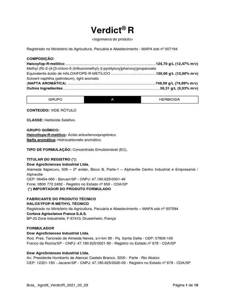 Verdict R Bula | PDF | Embalagem e rotulagem | Ambiente natural