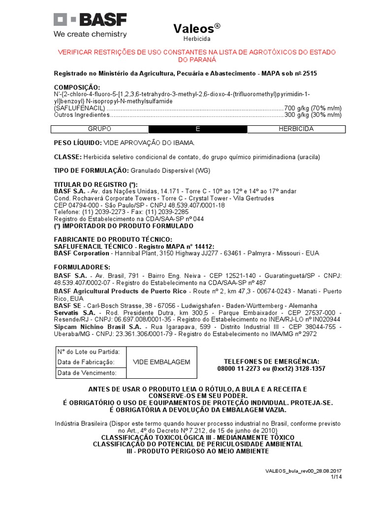 Valeos Bula | PDF | Embalagem e rotulagem | Ferimento