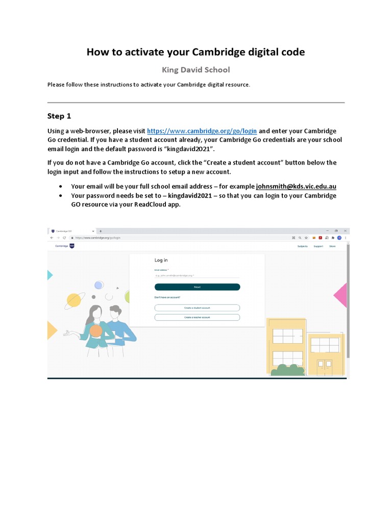 Cambridge How To Activate A Code 1 | PDF | Login | Password