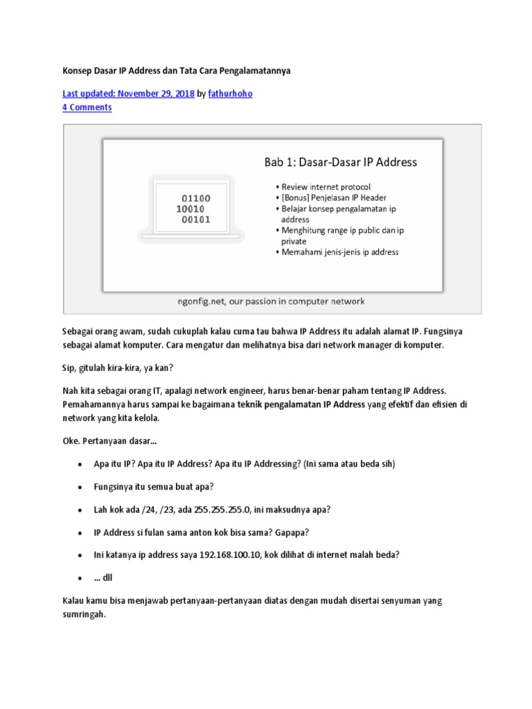 Mempahami Dasar IP Address | PDF