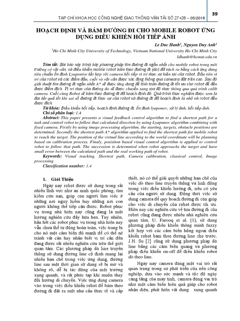 Hoach Dinh Va Bam Duong Di Cho Robot - Le Duc Hanh | PDF