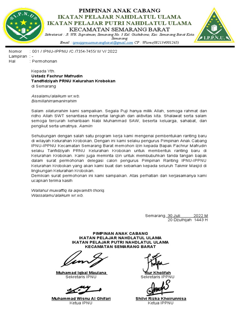 06-09 Pembentukan Ranting Ipnu Ippnu | PDF