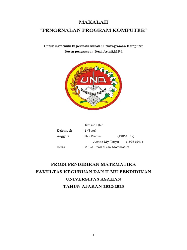 MAKALAH Pemrograman Komputer | PDF