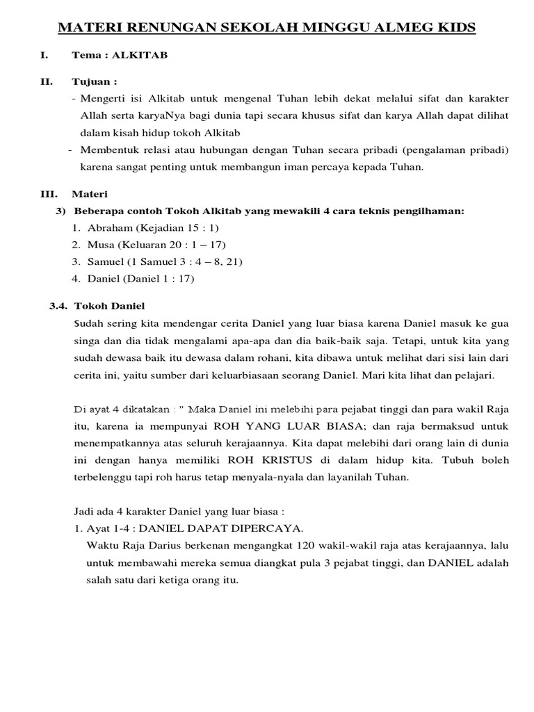 Pelajaran Keenam - Tokoh Alkitab - Daniel | PDF