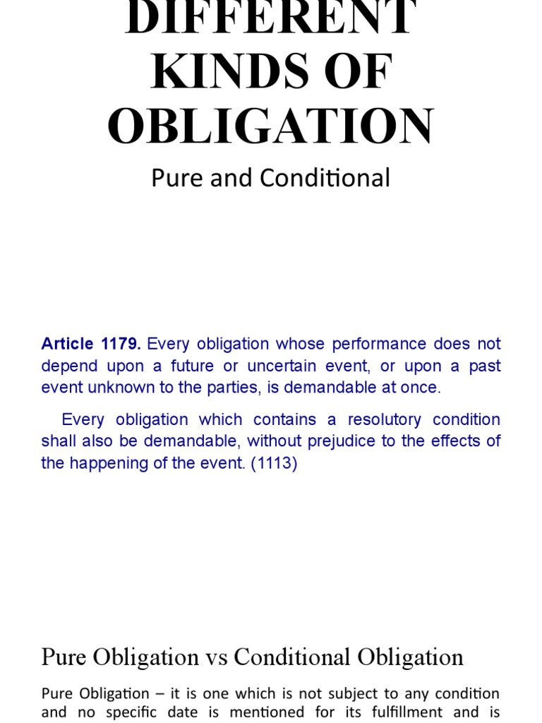 Oblicon PPT (Article 1179-1198) | PDF | Guarantee | Legal Remedy