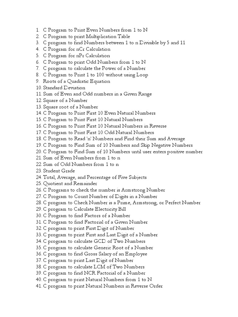 Practice Programs On Selection Statements and Looping Statement | PDF ...