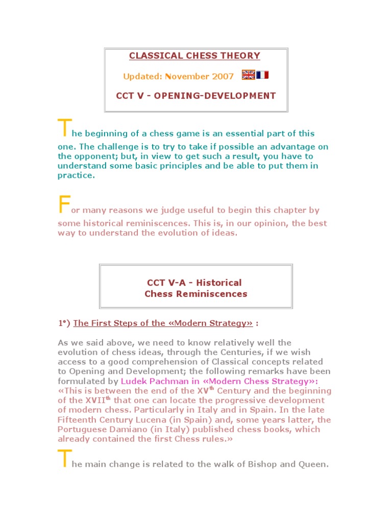 Classical Chess Theory | PDF | Chess Openings | Chess