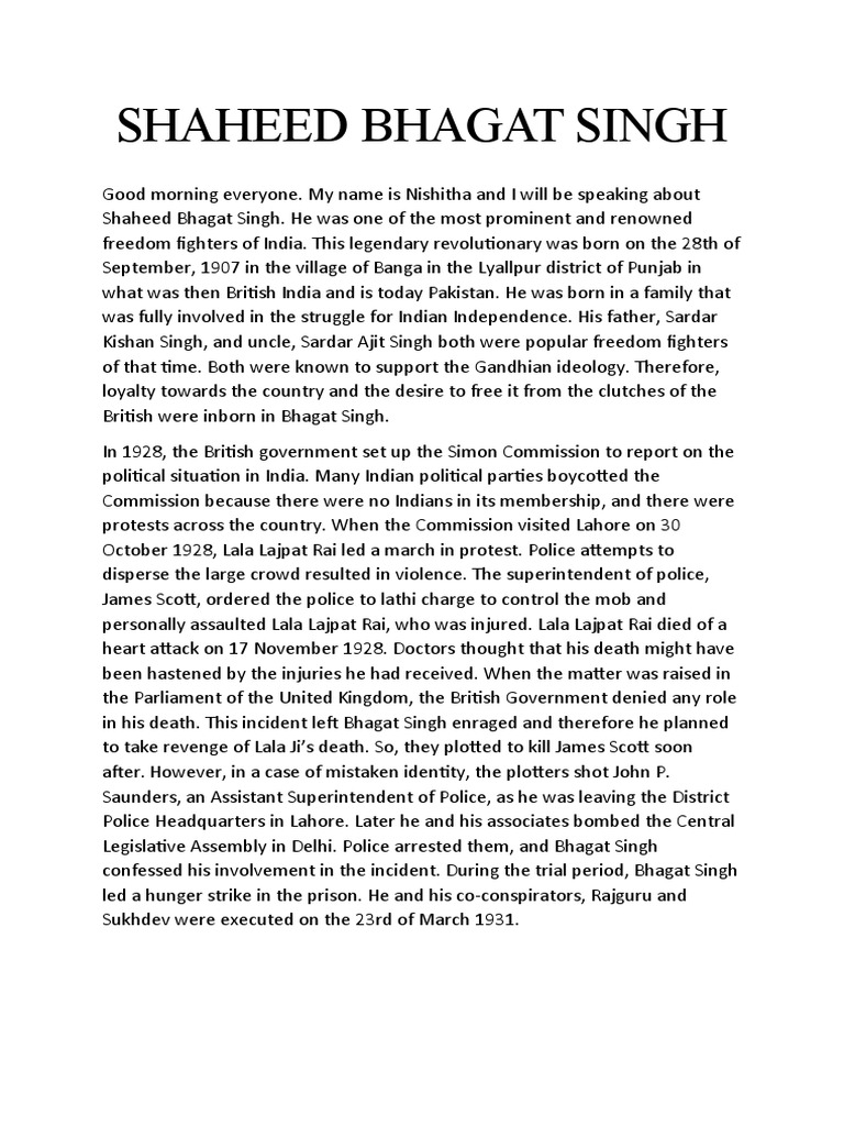 Bhagat Singh: A Revolutionary Legacy | PDF