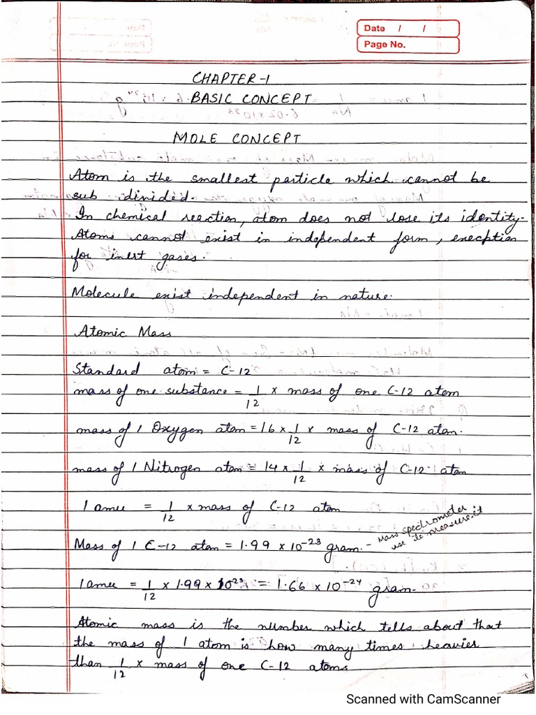Mole Concept Notes | PDF