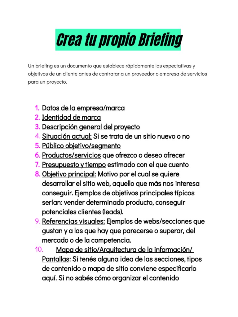 Modelo de Brief | PDF
