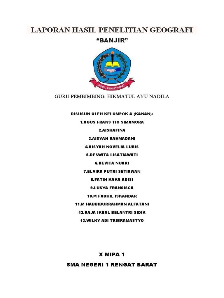 Laporan Hasil Penelitian Geografi | PDF