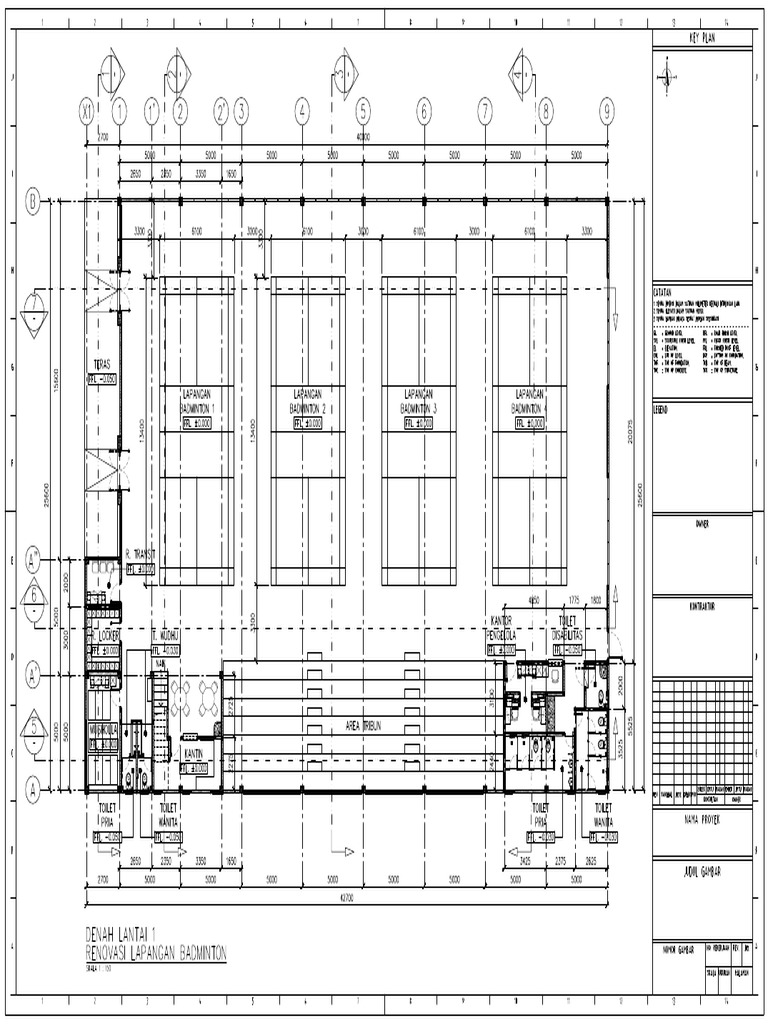 Denah Renovasi Lapangan Badminton-Denah | PDF