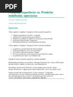 Ejercicios Pretérito Indefinido Vs Pretérito Imperfecto Con Soluciones ...