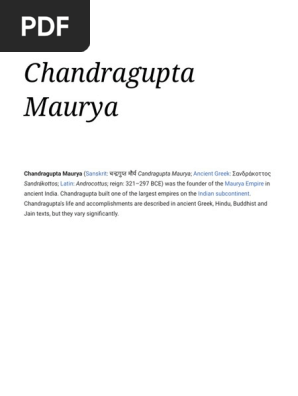 Chandragupta Maurya Family Tree