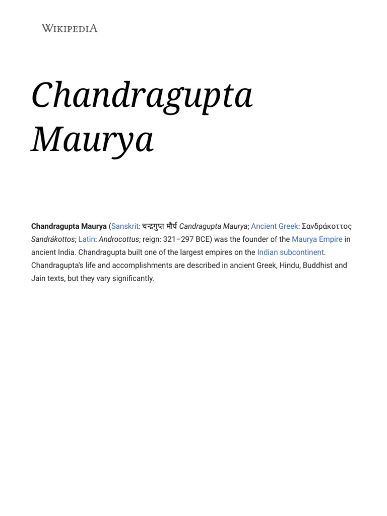Chandragupta Maurya | PDF