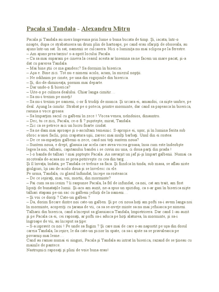 Pacala Si Tandala | PDF