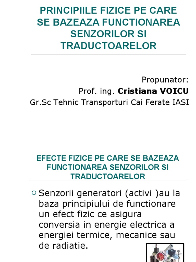 Efecte Fizice Senzori Si Traductoare | PDF