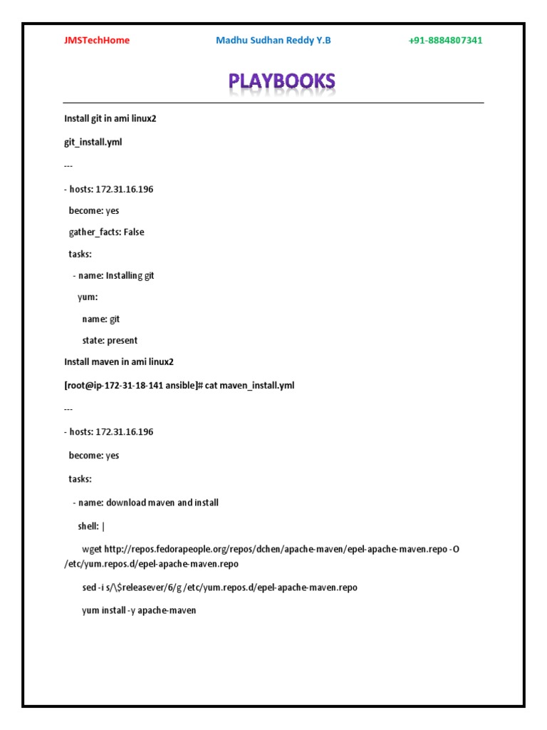 Ansible Playbooks | PDF | System Software | Information Technology Management