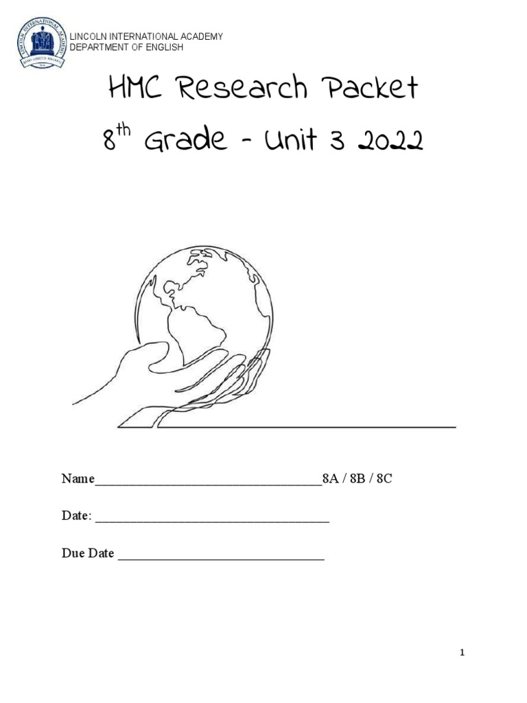 8th Grade Research Packet 2022 | PDF | Citation | Vocabulary