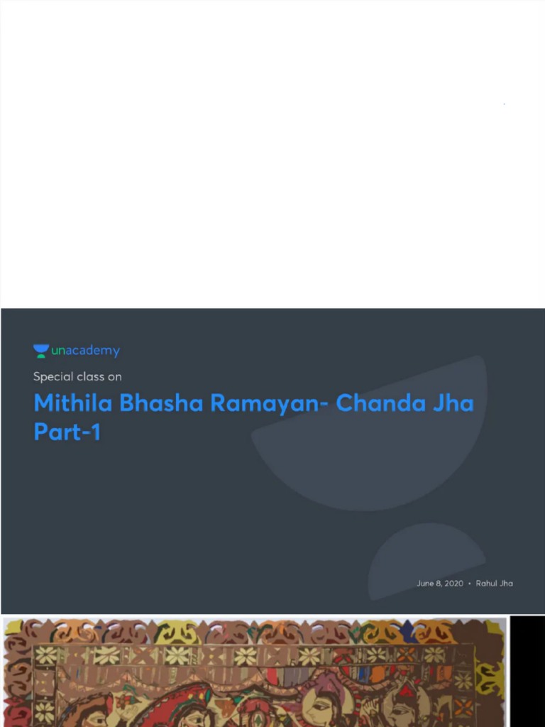 Mithila Bhasha Ramayan Chanda Jha Part1 With Anno | PDF