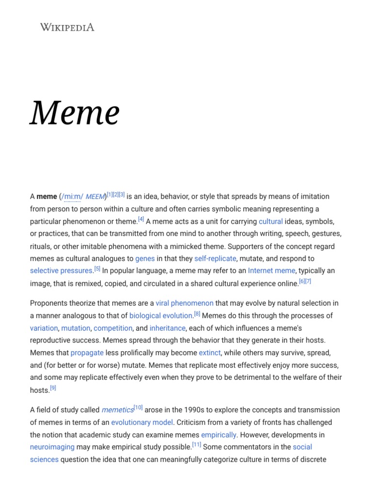 Meme | PDF | Meme | Evolution