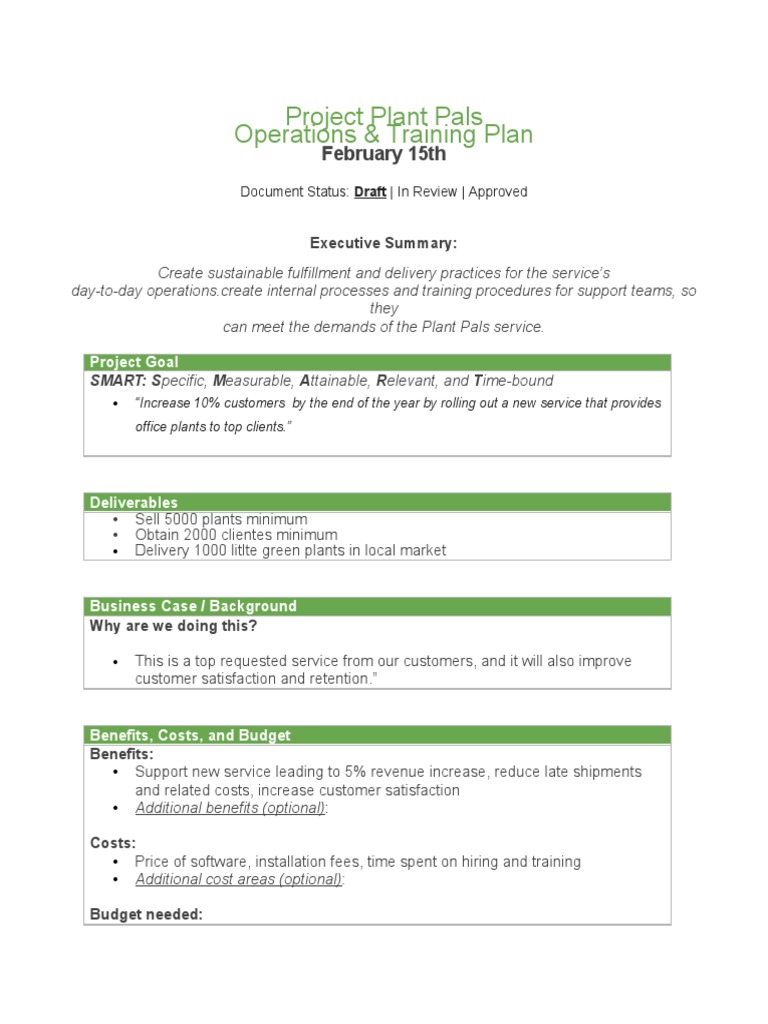 Activity Template - Project Charter | PDF