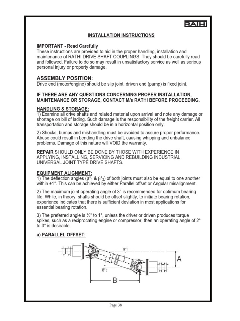 Drive Shaft Installation Instruction | PDF | Bearing (Mechanical ...