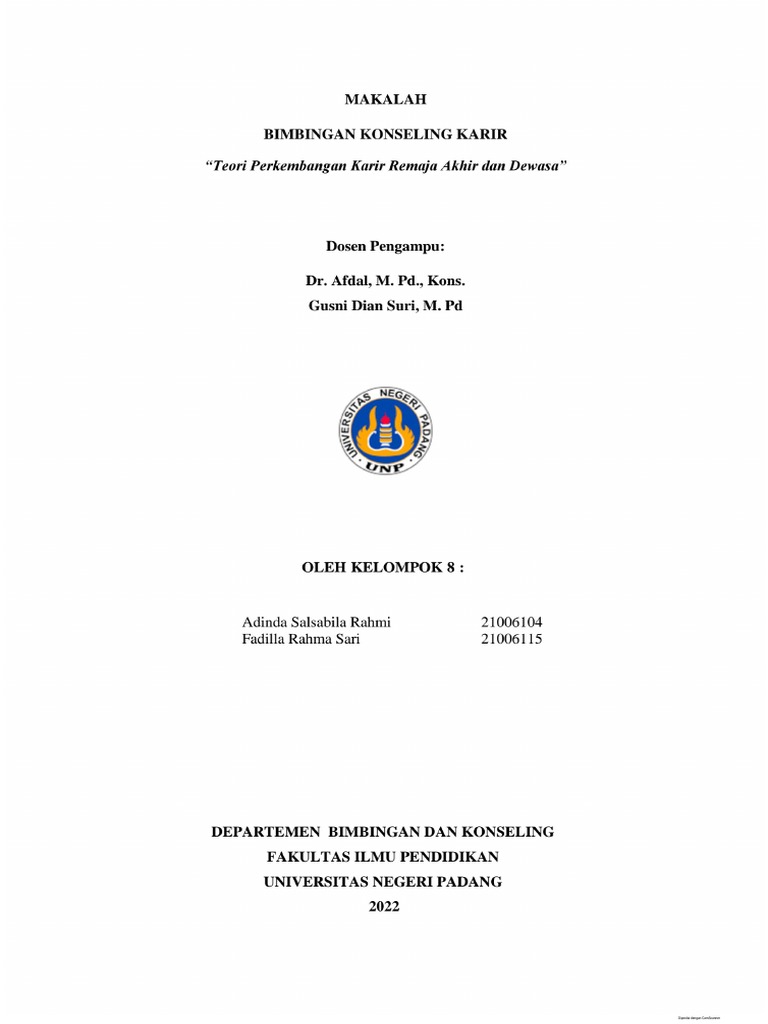 Makalah Kelompok 8 - BK Karir | PDF