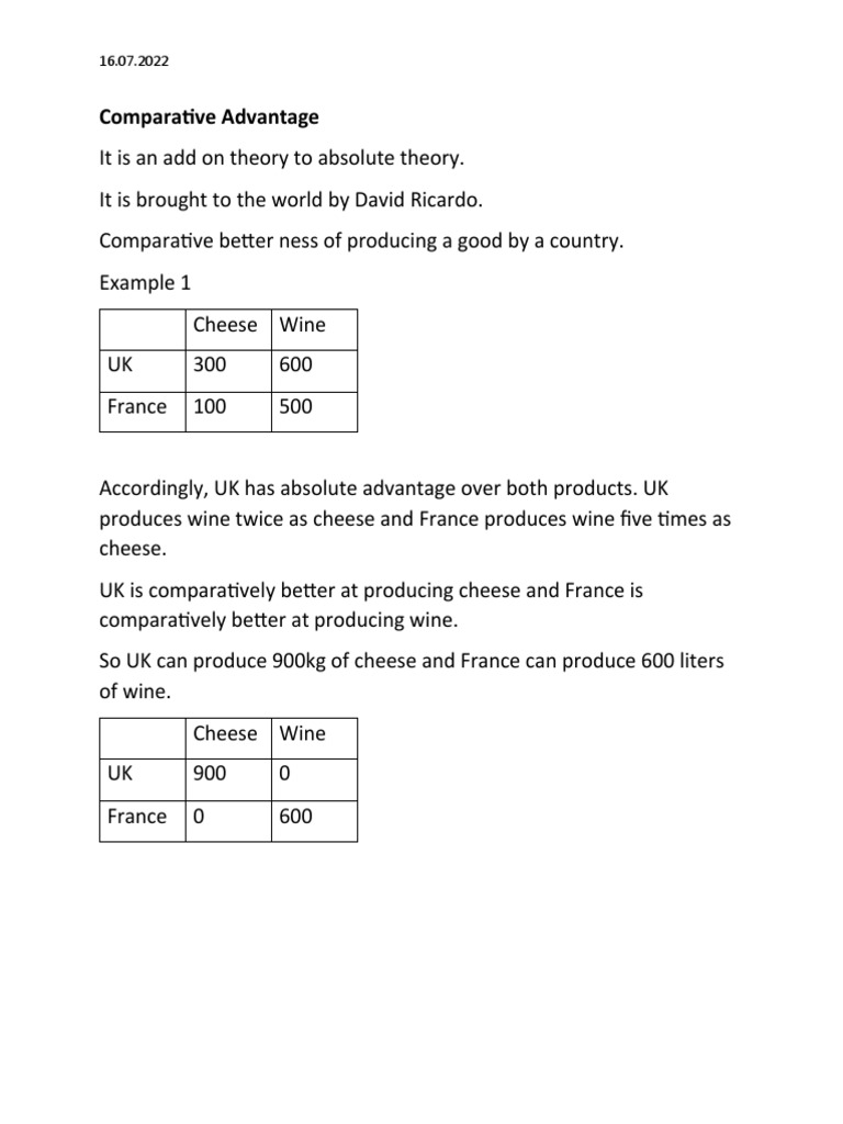 16.07.2022 Comparative Advantage | PDF | Comparative Advantage ...