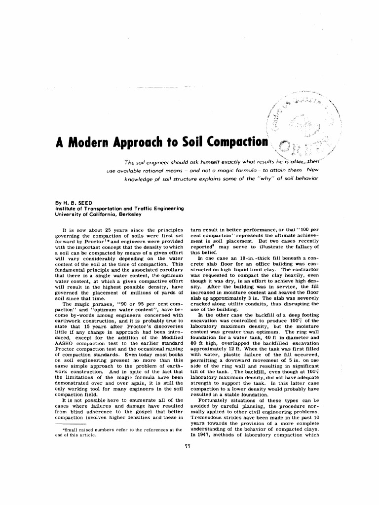 A Modern Appoach To Soil Compaction | PDF
