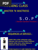 Contoh Prosedur Instruksi SOP Waiter Restoran | PDF