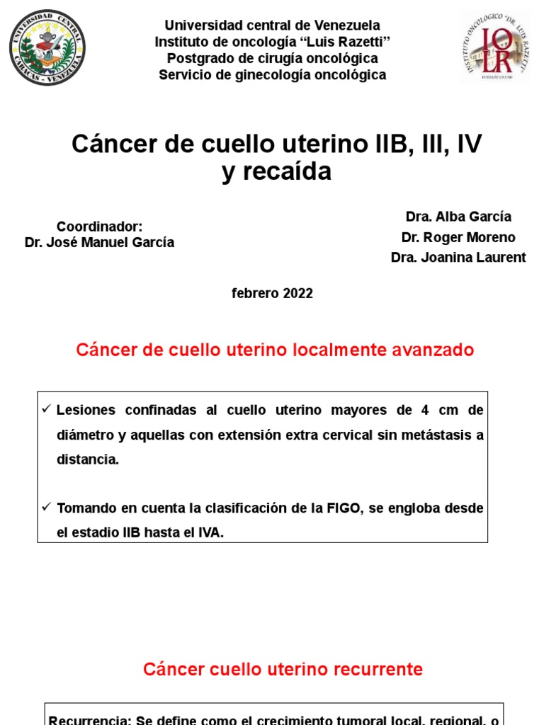 Cáncer de Cuello Uterino IIB, III y Recaida 2022 | PDF | Terapia de radiación | Cáncer