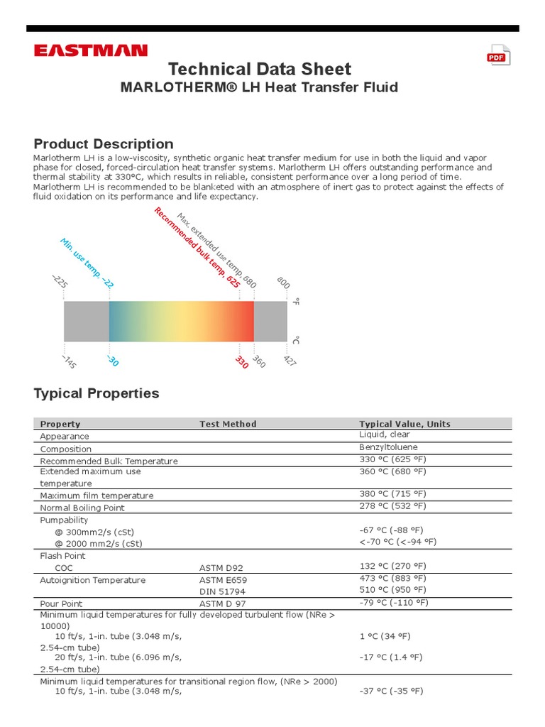 TDS Marlotherm LH | PDF | Heat Transfer | Viscosity