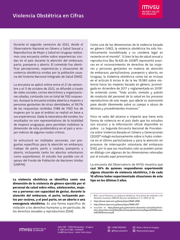 Violencia Obstétrica en Uruguay | PDF | Aborto | Parto