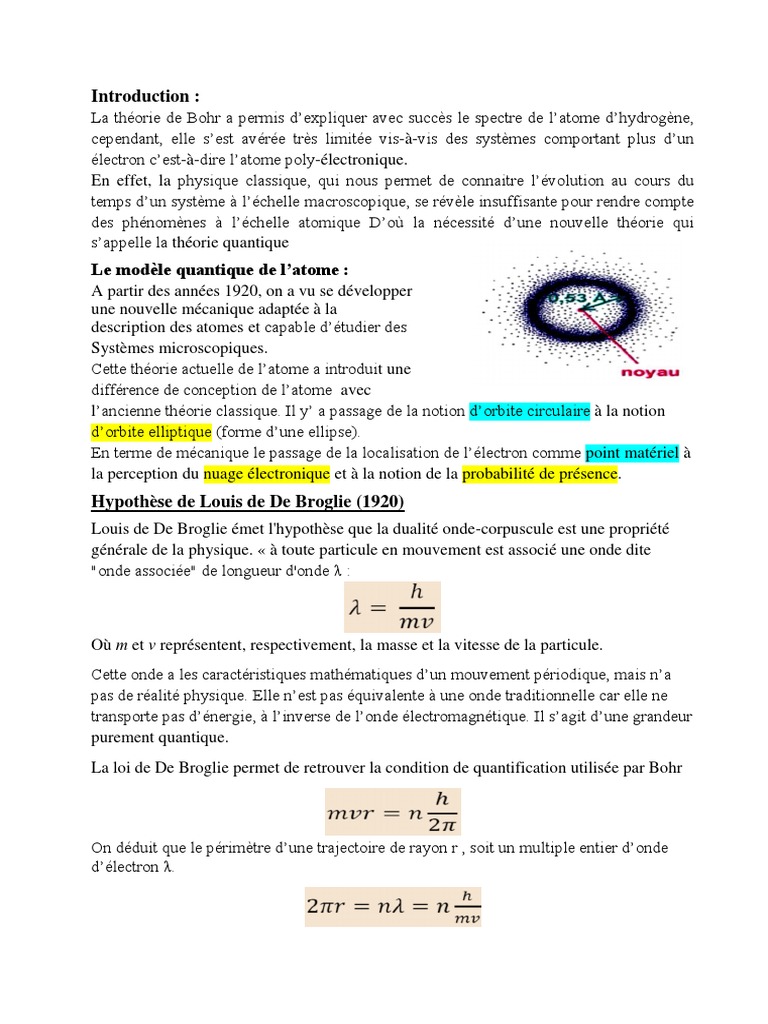 Mecanique Quantique-1 | PDF | Atomes | Orbitale atomique