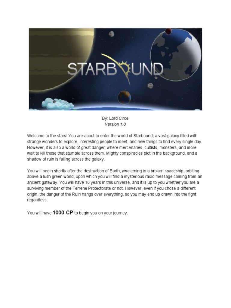 Starbound JumpChain | PDF | Books | Gun