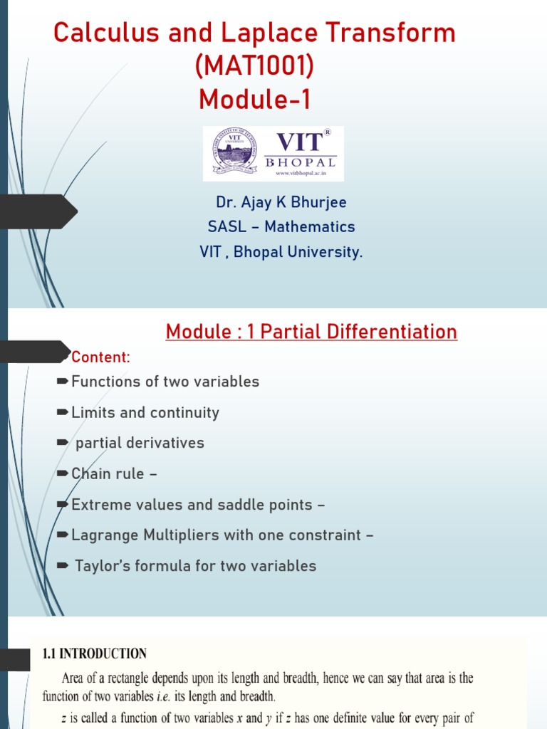 Module - 1 Partial Differential | PDF
