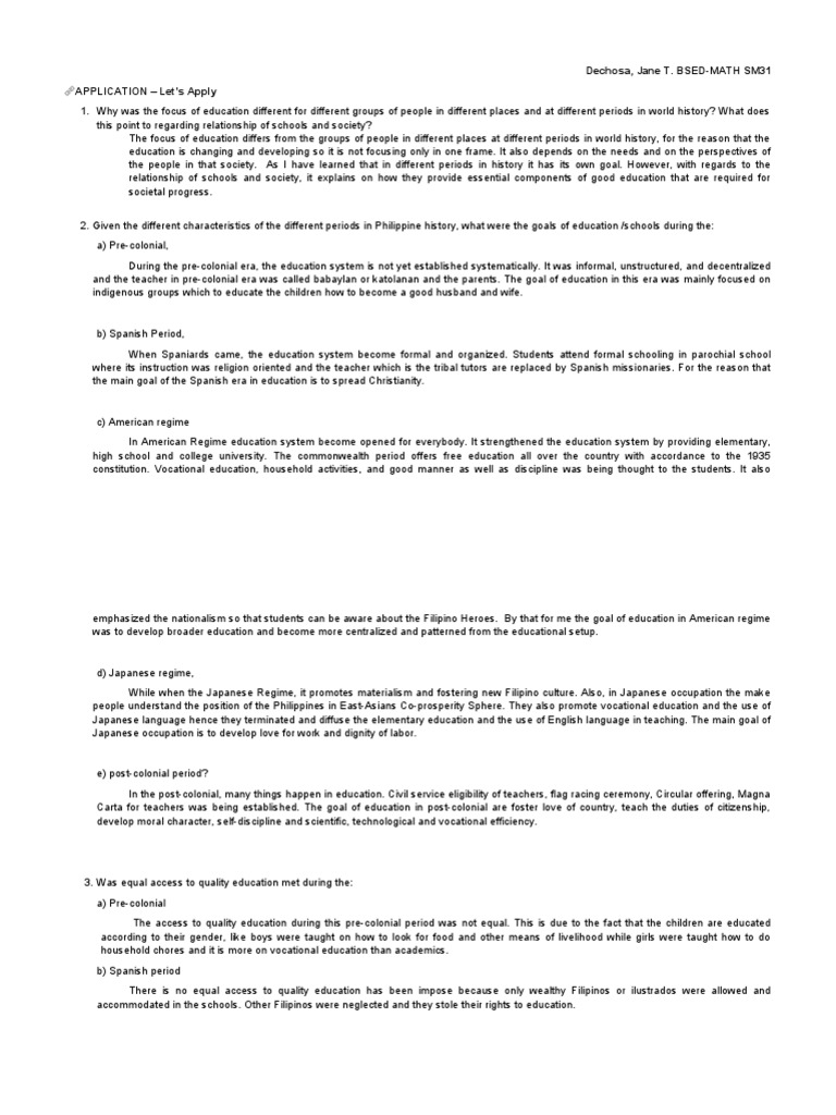 Module 1 - Lesson 2 - Application | PDF | Teachers | Colonialism