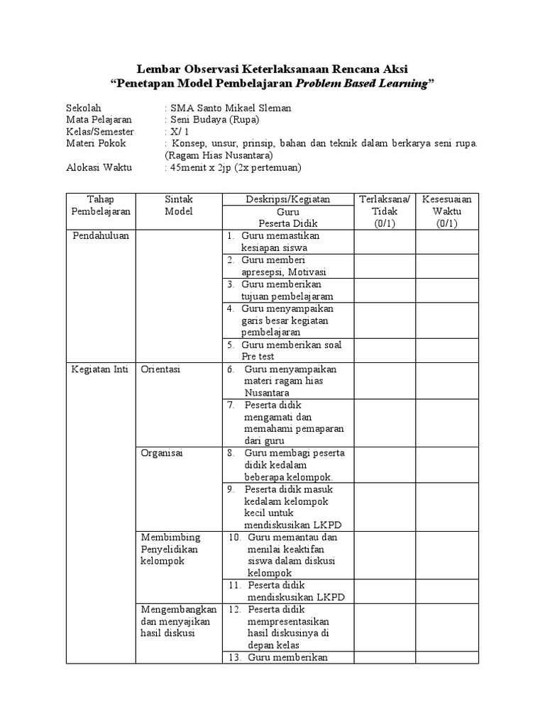 Rencana Evaluasi | PDF
