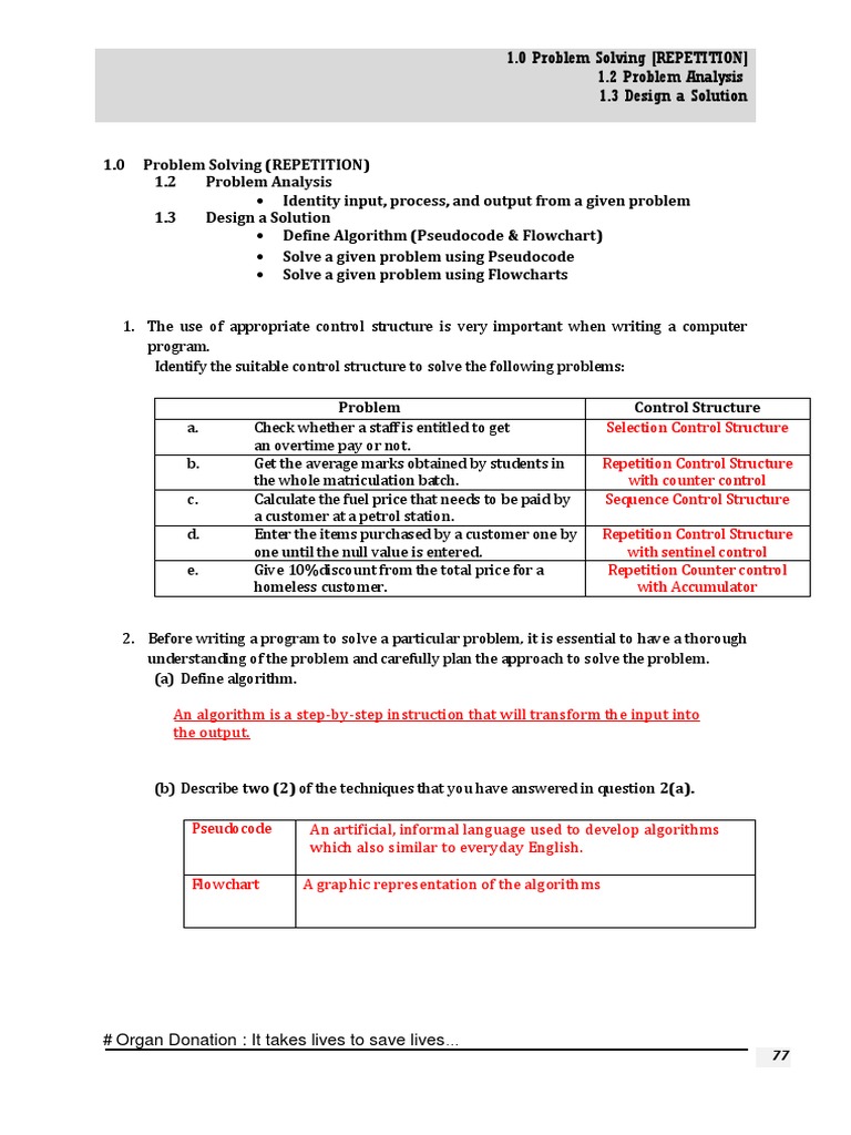 Tutorial 1.2 Repetition Answer | PDF | Algorithms | Control Flow