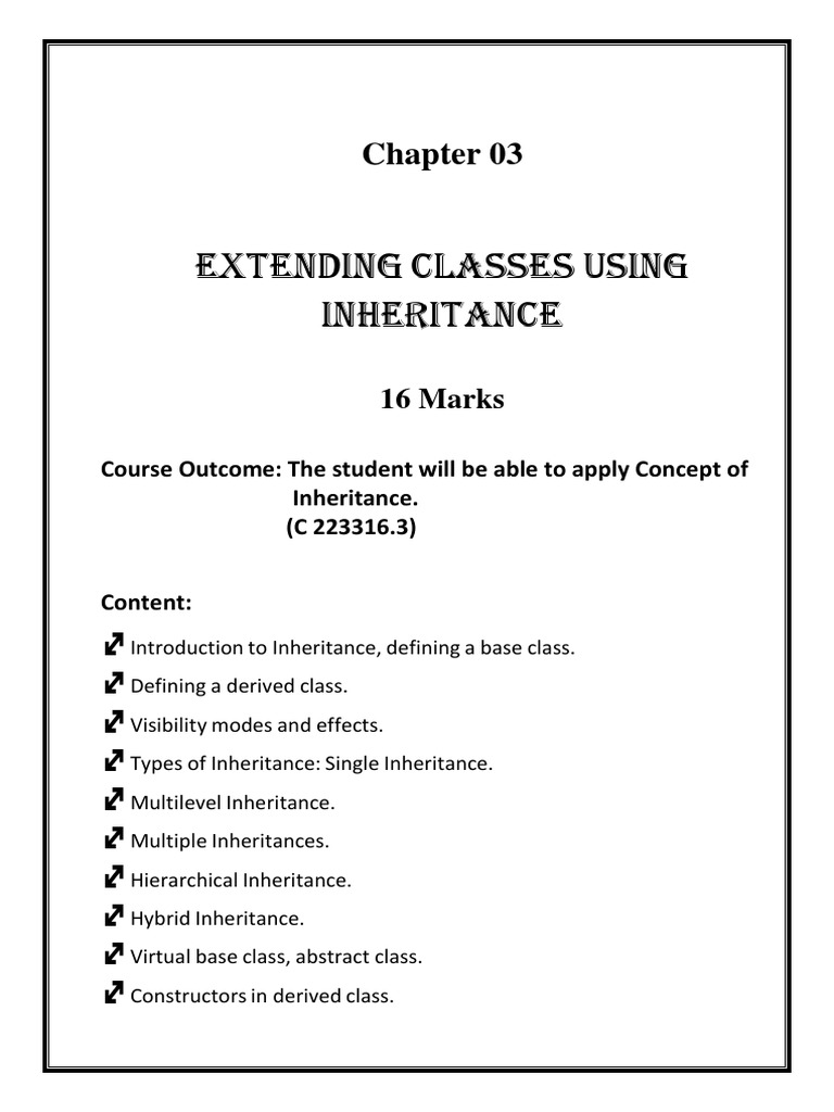 3.extending Classes Using Inheritance | PDF | Class (Computer Programming) | Inheritance (Object ...