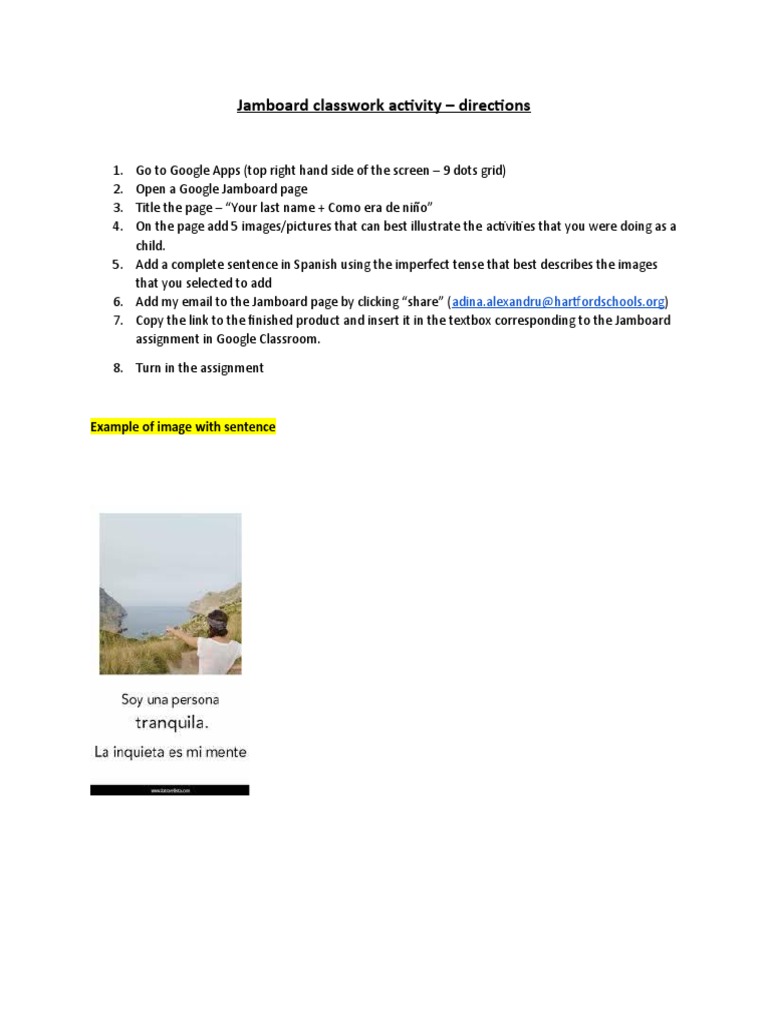 Jamboard Classwork Activity - Quien Soy Yo | PDF